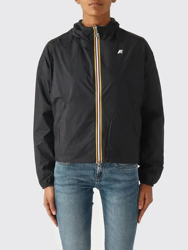 K-WAY Jacket With Hood And Zip Closure - Black