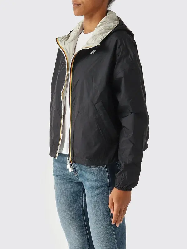 K-WAY Jacket With Hood And Zip Closure - Black
