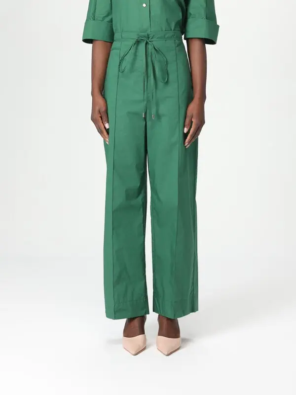 Liu Jo Wide Leg Trousers With Drawstring Waist - Green