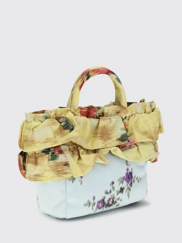 GANNI Recycled Polyamide Floral Print Ruffle Bag