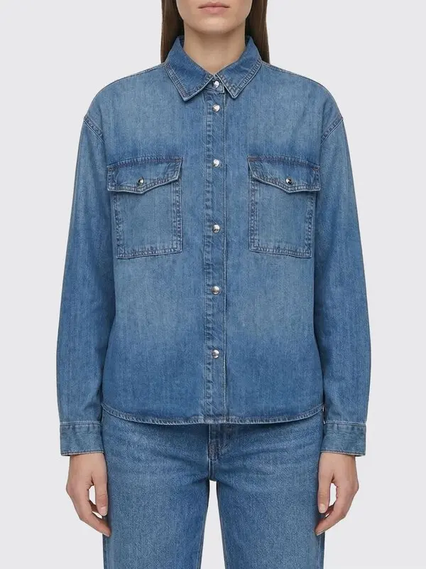 ANINE BING Cotton Denim Casual Shirt