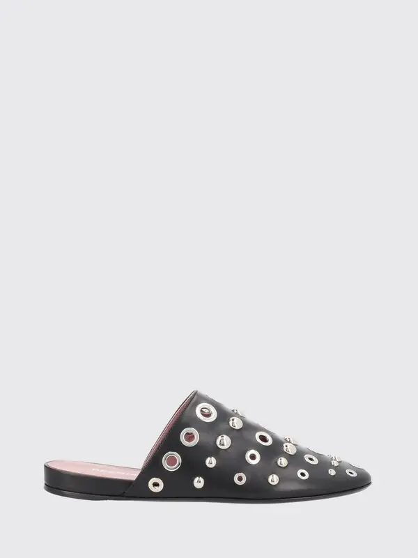 Premiata Calf Leather Flat Mules With Studs And Metal Eyelets