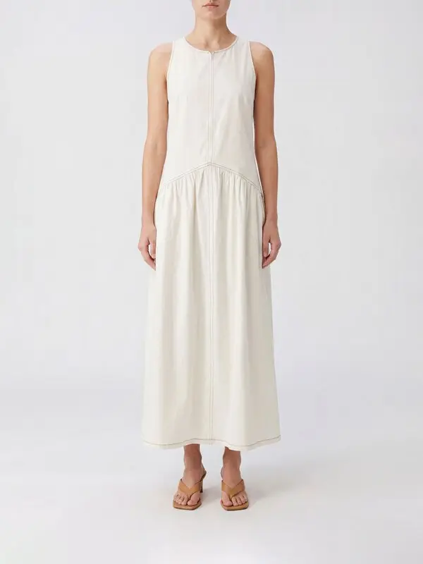 Baum Und Pferdgarten Sleeveless A-line Maxi Dress In Organic Cotton - White