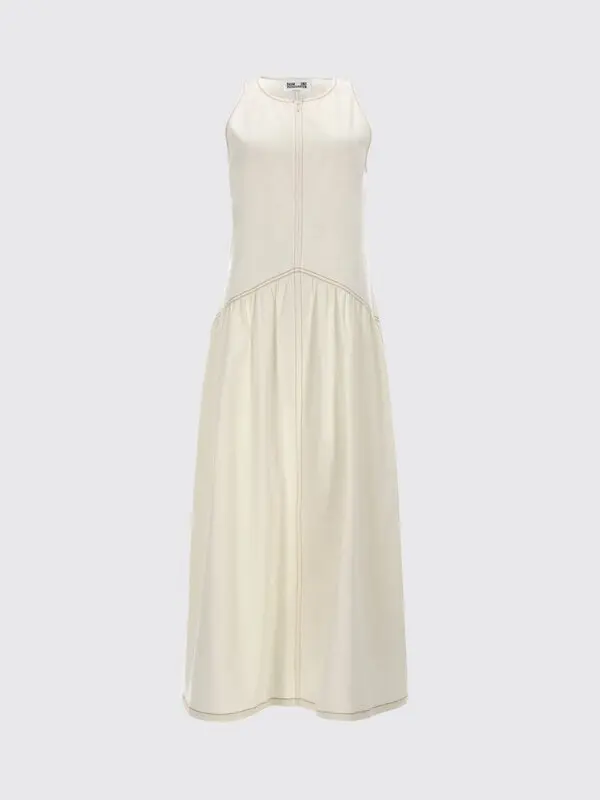 Baum Und Pferdgarten Sleeveless A-line Maxi Dress In Organic Cotton - White