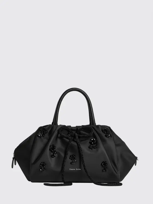 Simone Rocha Draped Nylon Bag With Embroidered Crystals