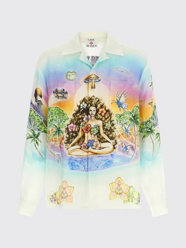 Casablanca The Cosmic Eden Printed Linen Shirt - Multicolor