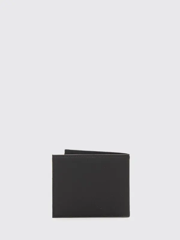 Emporio Armani Monogram Saffiano Leather Bifold Wallet With Metal Eagle Logo