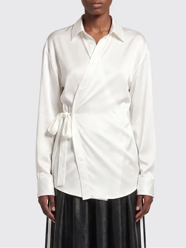 Balenciaga Silk Blend Wrap Shirt