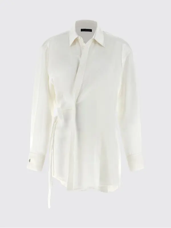Balenciaga Silk Blend Wrap Shirt