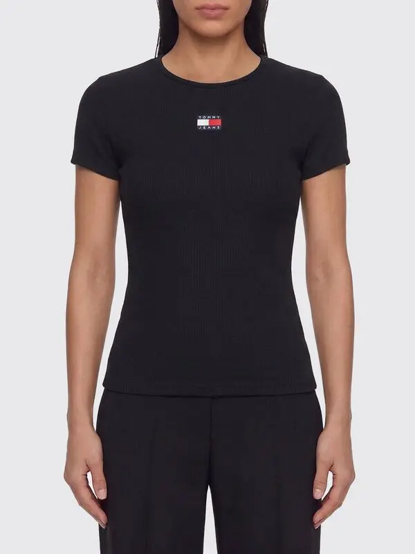Tommy Hilfiger Ribbed Cotton T-shirt With Logo Detail