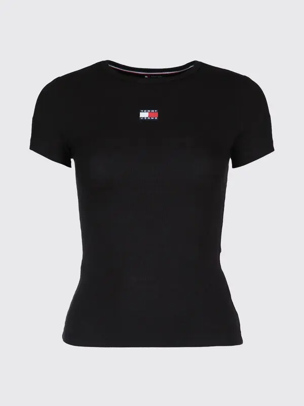 Tommy Hilfiger Ribbed Cotton T-shirt With Logo Detail