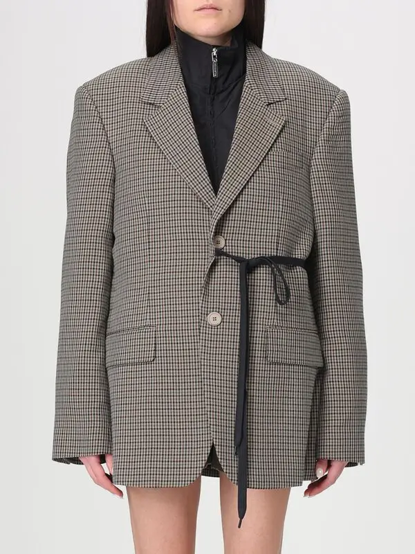 Balenciaga Tailored Blazer With Tie Detail - Brown