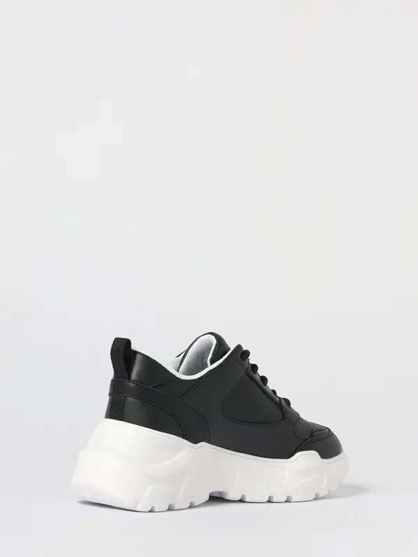 Versace Leather Lace Up Trainers - Black