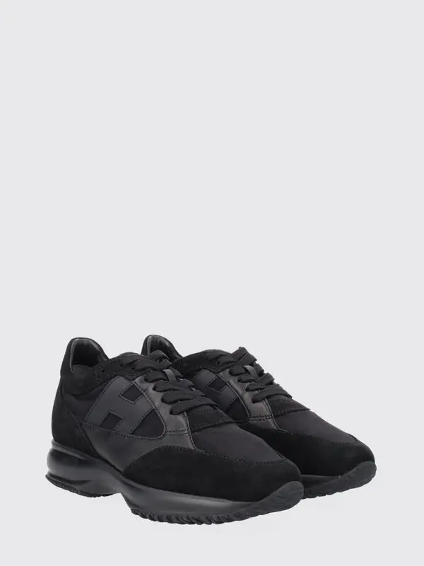 Hogan Interactive Nylon And Suede Sneakers With H Logo