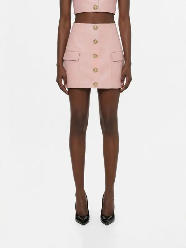 Balmain Leather Mini Skirt