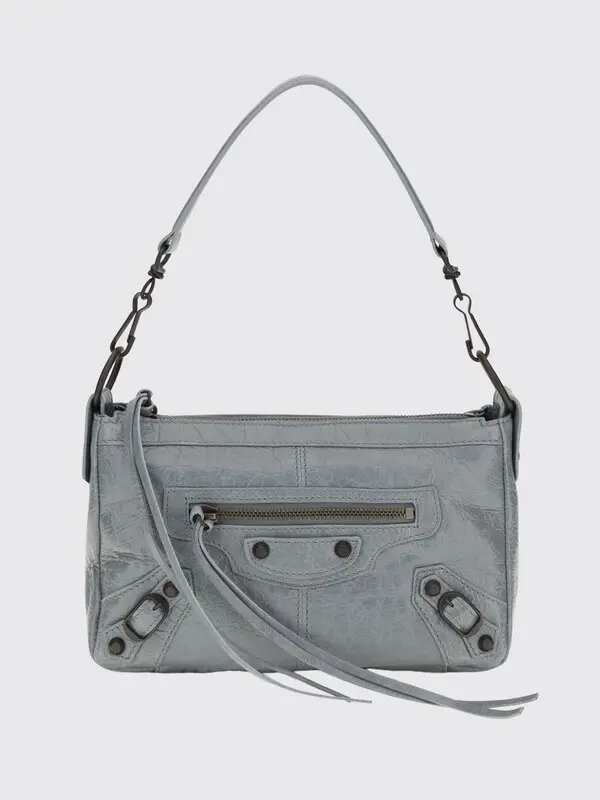 Balenciaga Le City Moto Arena Lambskin Leather Bag - Blue