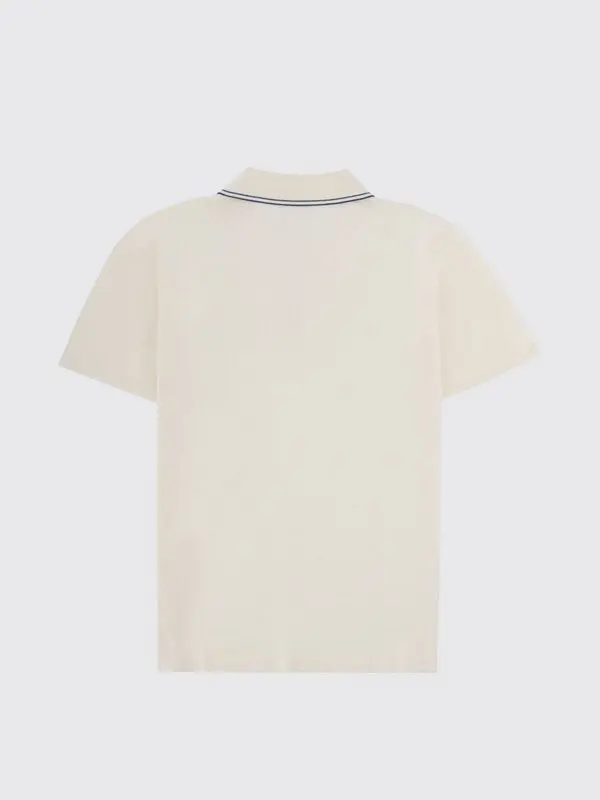 A.p.c. Short-sleeved Cotton Polo Shirt With Contrast Logo - Beige