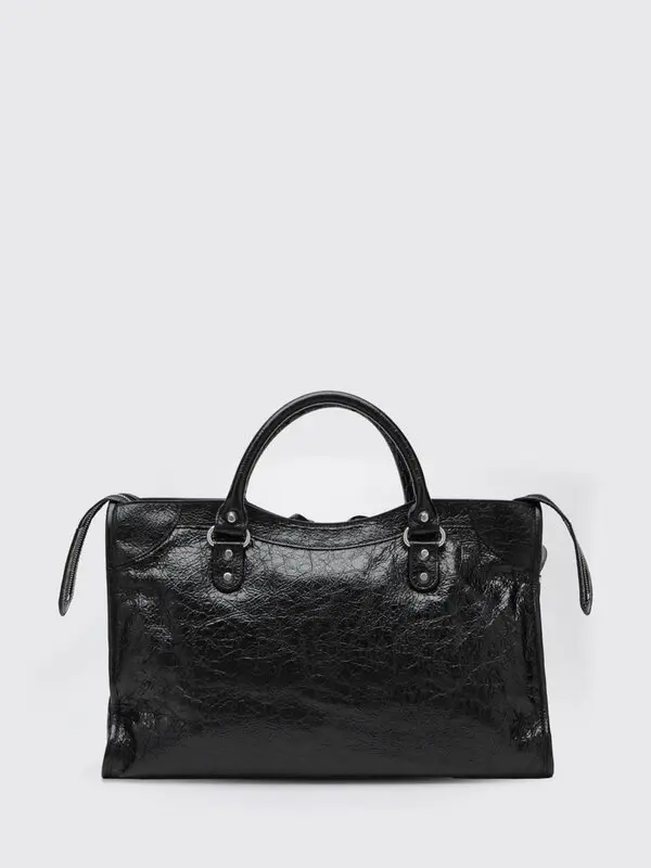 Balenciaga Arena Lambskin Handbag With Studs - Black