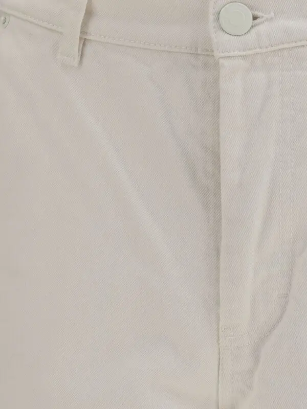 AMI Paris Straight Fit Cotton Bermuda Shorts With A Contrasting Logo