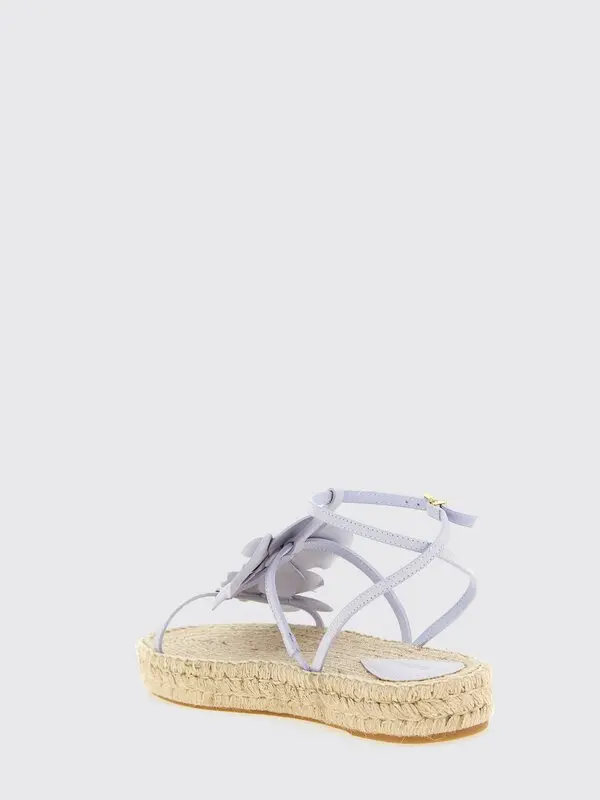 Zimmermann Orchid Leather Wedge Sandal With Floral Applications - Violet