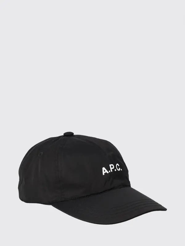 A.p.c. Polyester Baseball Cap With Printed Logo And Strap - Black