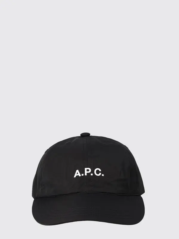 A.p.c. Polyester Baseball Cap With Printed Logo And Strap - Black
