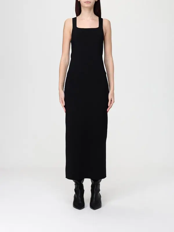 Khaite Sleeveless Square Neck Maxi Dress - Black
