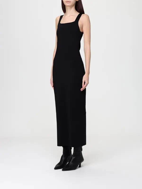 Khaite Sleeveless Square Neck Maxi Dress - Black