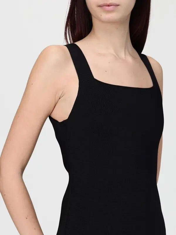 Khaite Sleeveless Square Neck Maxi Dress - Black
