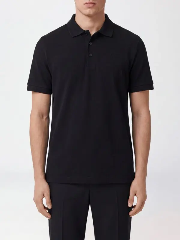 Burberry Cotton Polo Shirt With Logo - Black