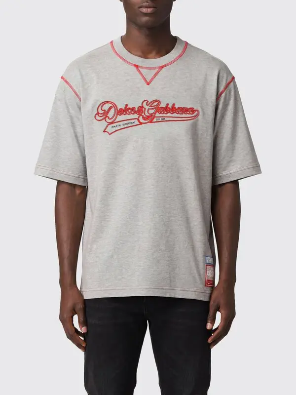 Dolce & Gabbana Cotton Crewneck T-shirt With Contrast Logo
