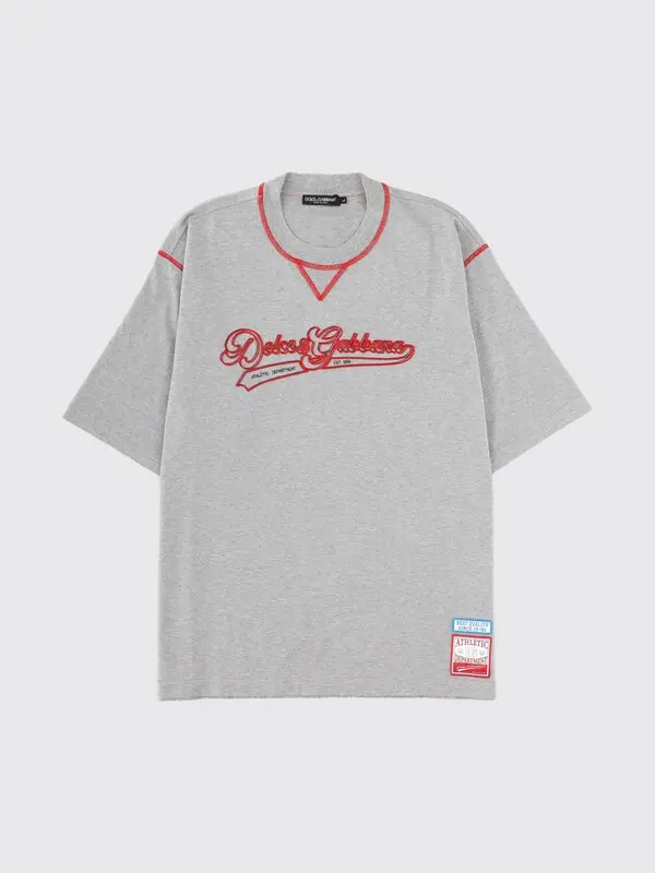 Dolce & Gabbana Cotton Crewneck T-shirt With Contrast Logo
