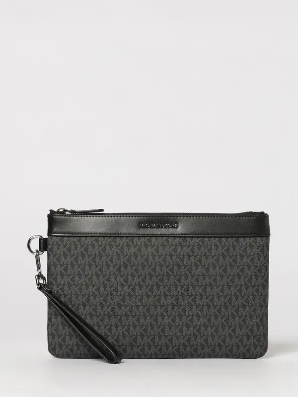 Michael Kors Brooklyn All Over Monogram Coated Cotton Pouch - Black