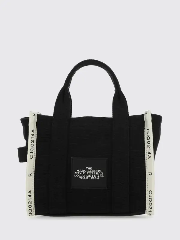 Marc Jacobs Small Tote Bag In Cotton Canvas - Black