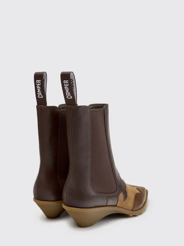 Camper Chelsea Ankle Boots In Suede And Smooth Leather - Brown