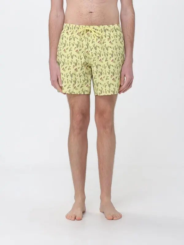 COLMAR Printed Polyester Boxer Swim Trunks - Yellow