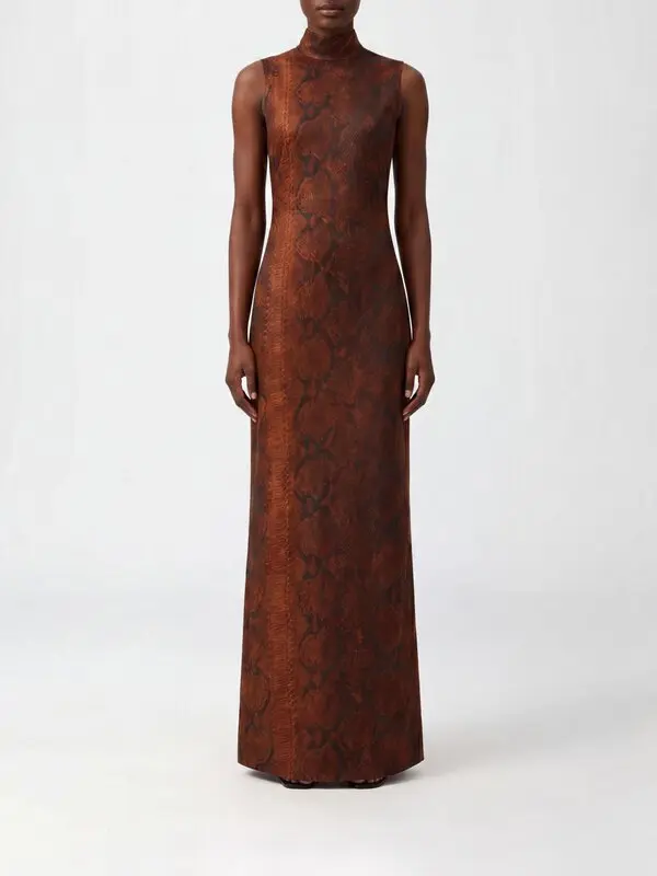 JEAN PAUL GAULTIER Asymmetrical Python-print Viscose Maxi Dress