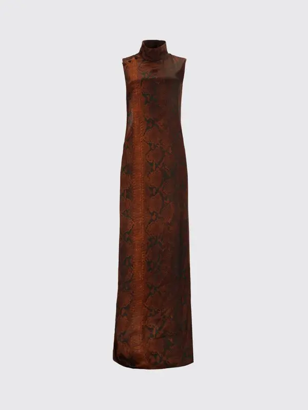 JEAN PAUL GAULTIER Asymmetrical Python-print Viscose Maxi Dress