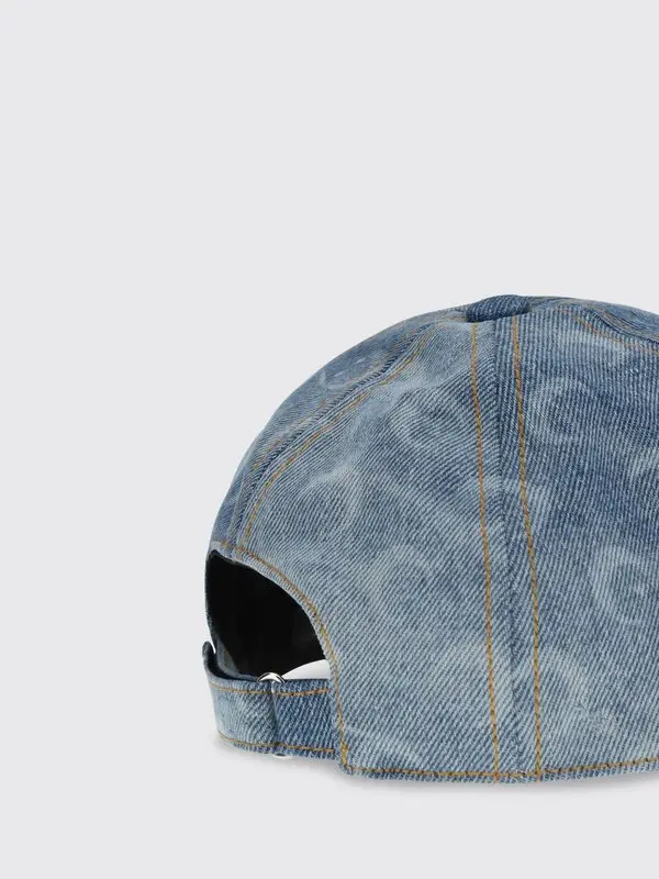 MARINE SERRE Crescent Moon Print Cotton Denim Hat