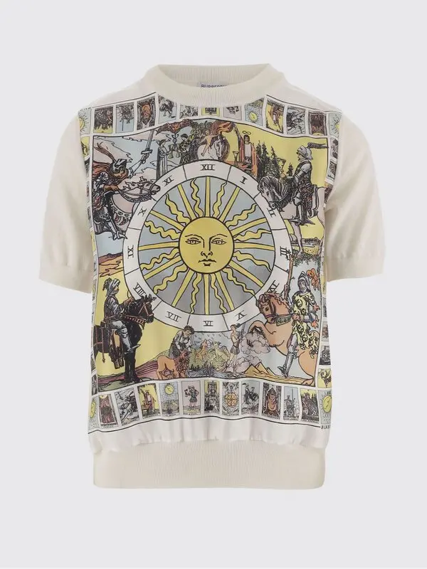 Burberry Printed Wool And Silk Crew-neck Knit