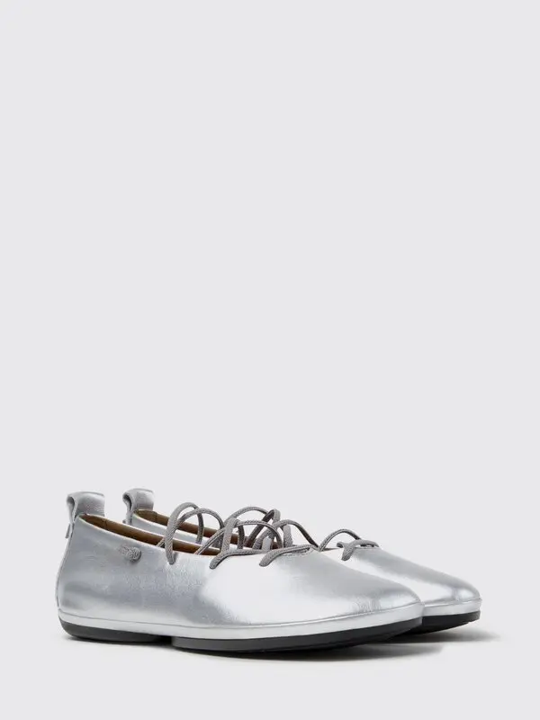 Camper Right Nina Laminated Leather Mary Jane Flats With Elasticated Laces