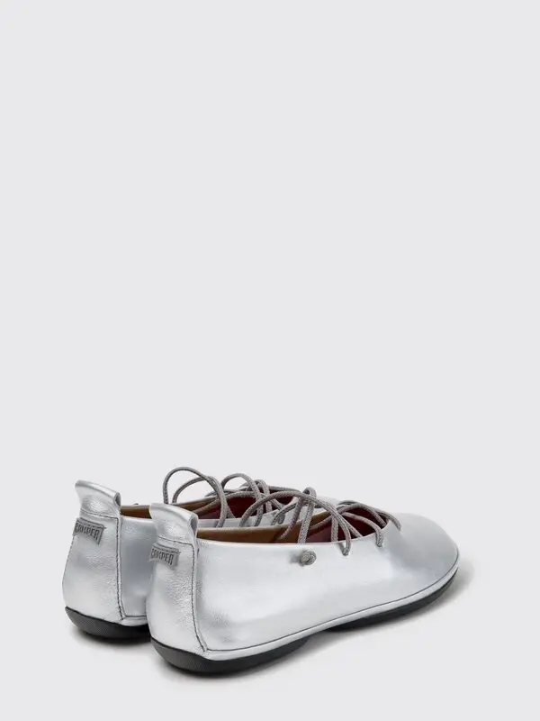 Camper Right Nina Laminated Leather Mary Jane Flats With Elasticated Laces
