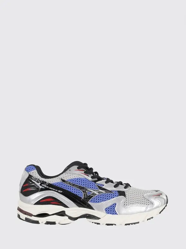 Mizuno Wave Rider Mesh And Laminated Rubber Sneakers - Silver
