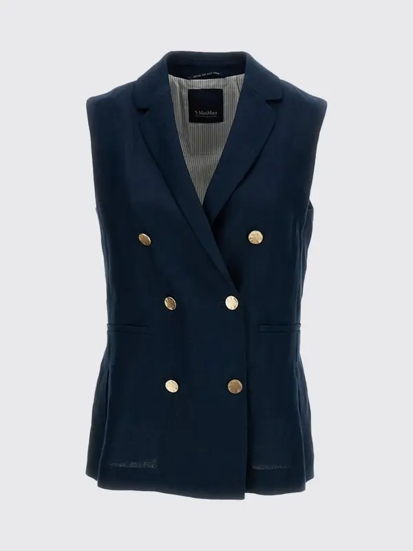 Max Mara Double-breasted Linen Vest