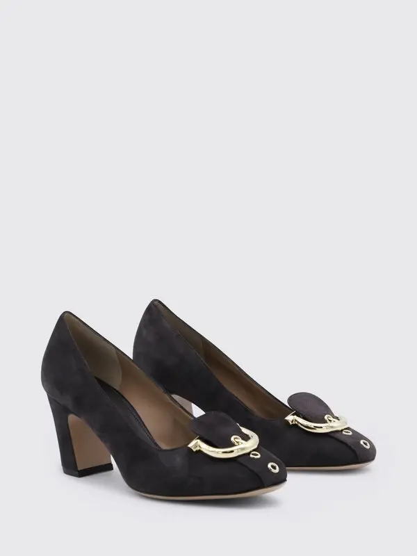 FERRAGAMO Gancini Suede Pumps