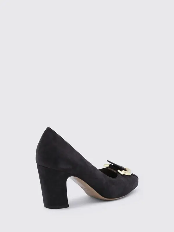 FERRAGAMO Gancini Suede Pumps