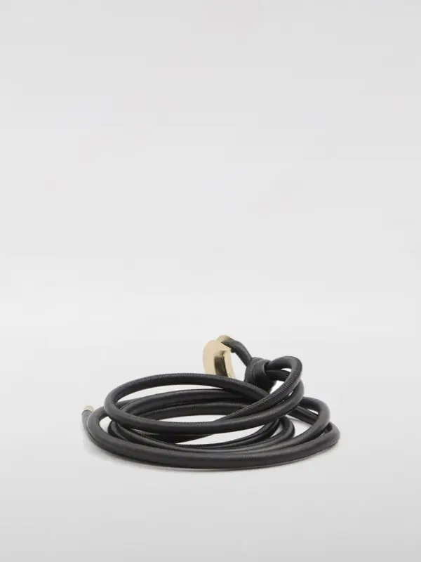GOLDEN GOOSE Leather Belt With Gold Tone Buckle