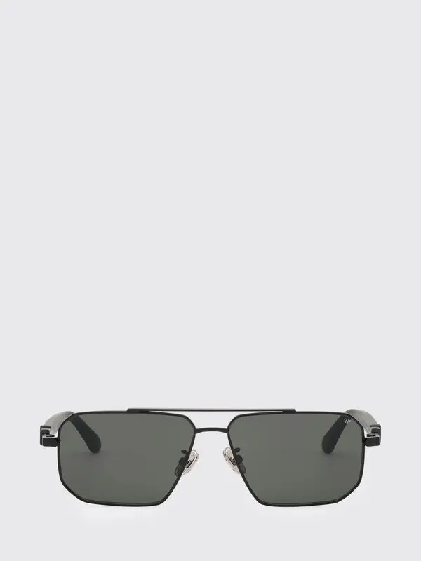 Philipp Plein Aviator Metal Sunglasses With Double Bridge And Hexagon Logo