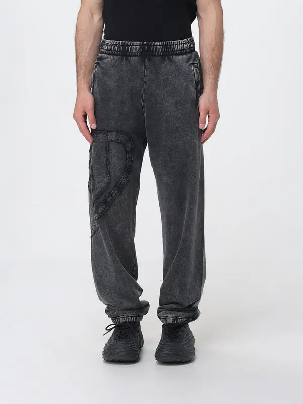 DIESEL® P-marky Cotton Jogger Pants With Tone-on-tone Oval D Logo - Black