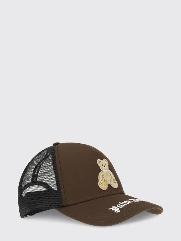 Palm Angels Teddy Cotton And Mesh Nylon Cap - Brown
